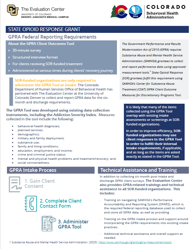 Provider Resources | SOR Colorado - Evaluation